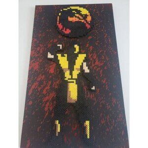 Handmade | Wall Decor | Mortal Kombat Scorpion With Logo Perler Bead ...